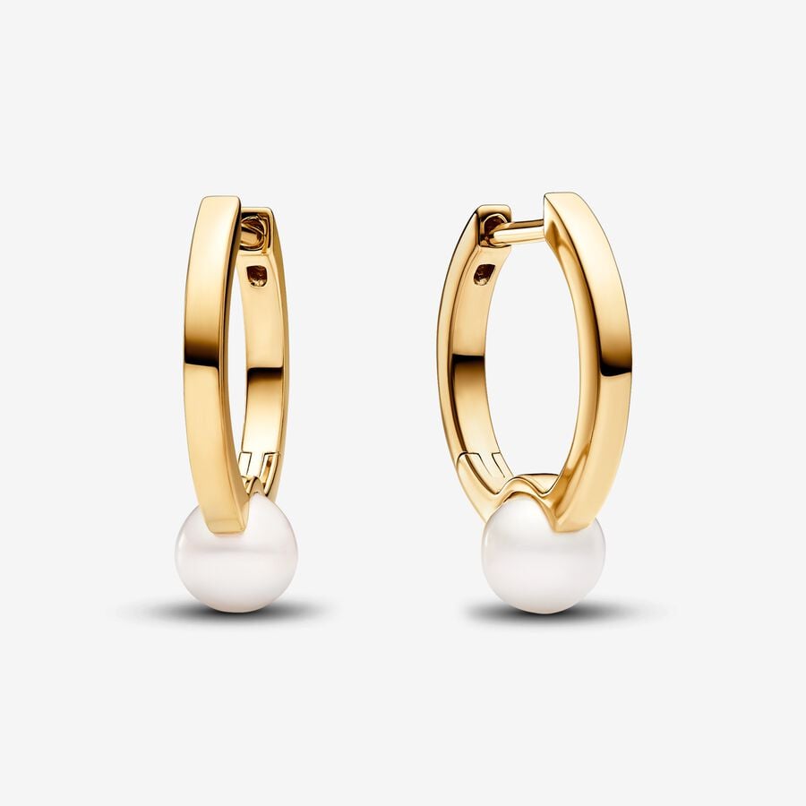 Pandora Gold Pearl Hoop Earrings – Mococo
