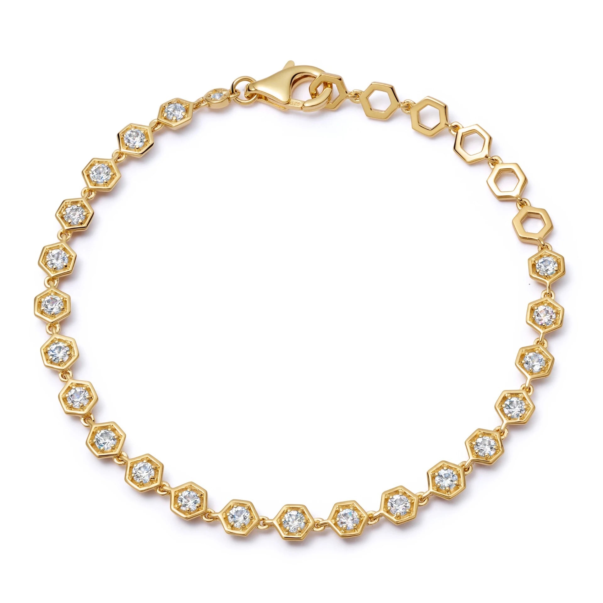Astley Clarke Gold Vermeil Art Deco White Sapphire Tennis Bracelet – Mococo