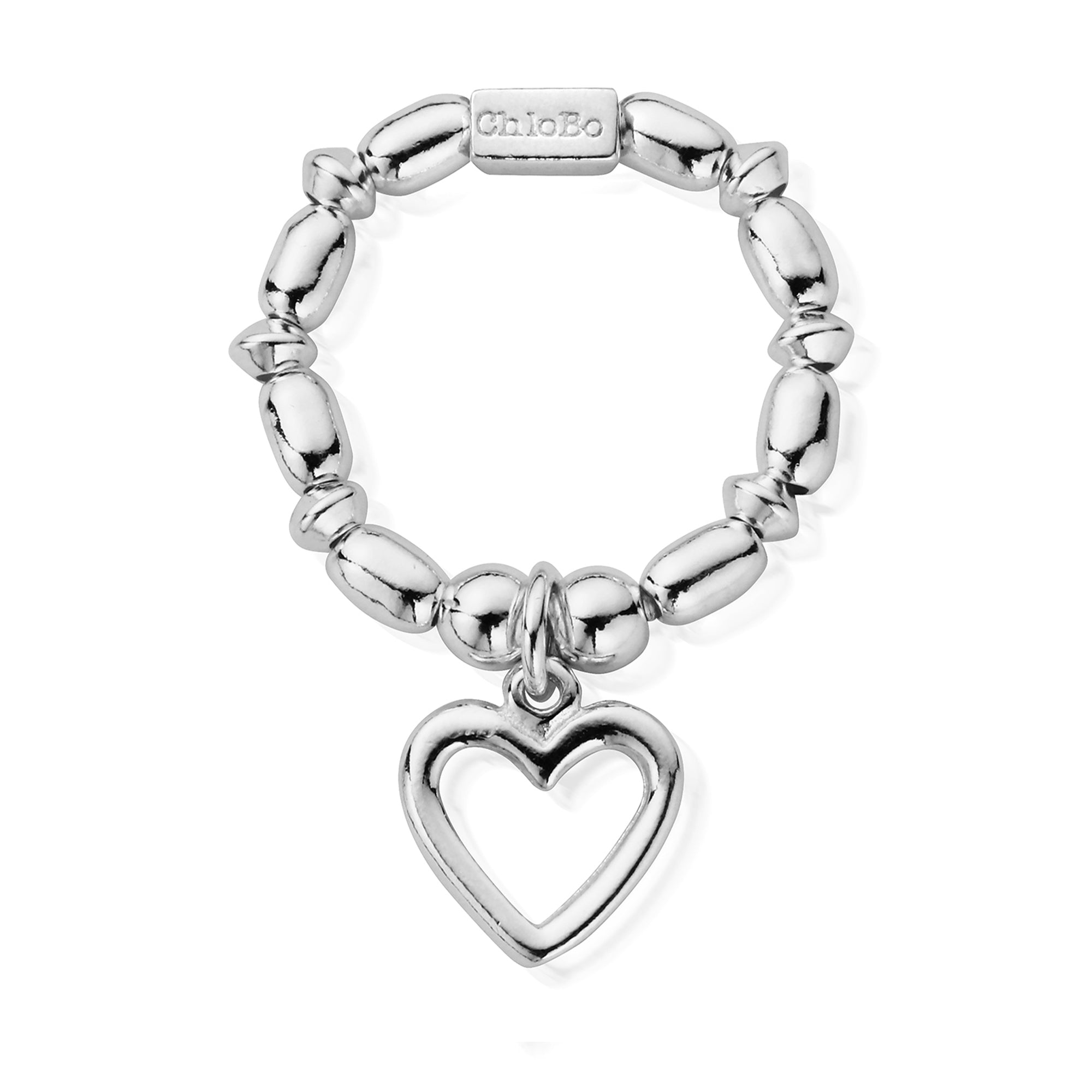 ChloBo Silver Mini Rice Open Heart Ring – Mococo