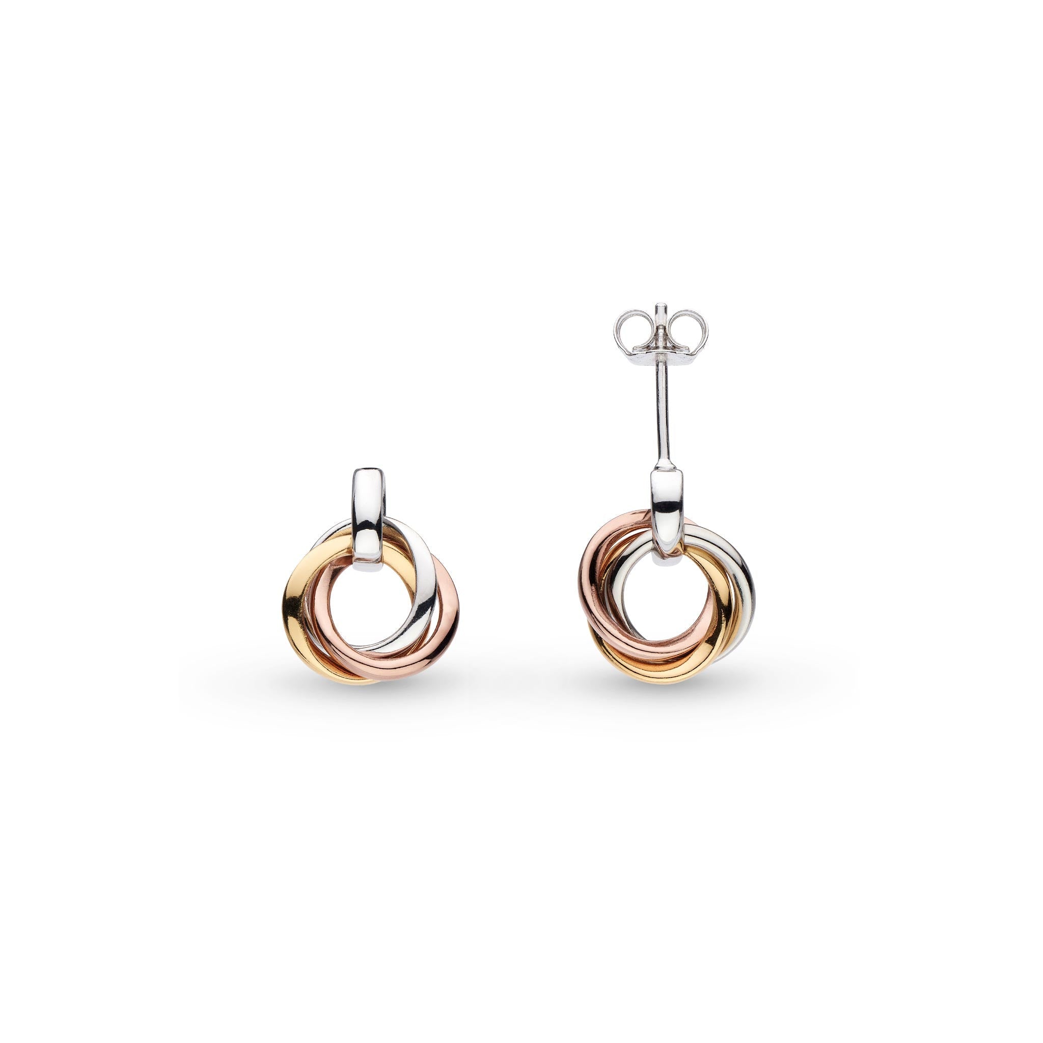 Kit Heath Silver Bevel Trilogy Stud Drop Earrings – Mococo