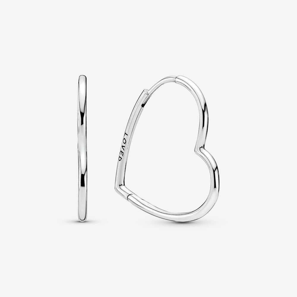 Pandora Silver Large Heart Hoop Earrings – Mococo